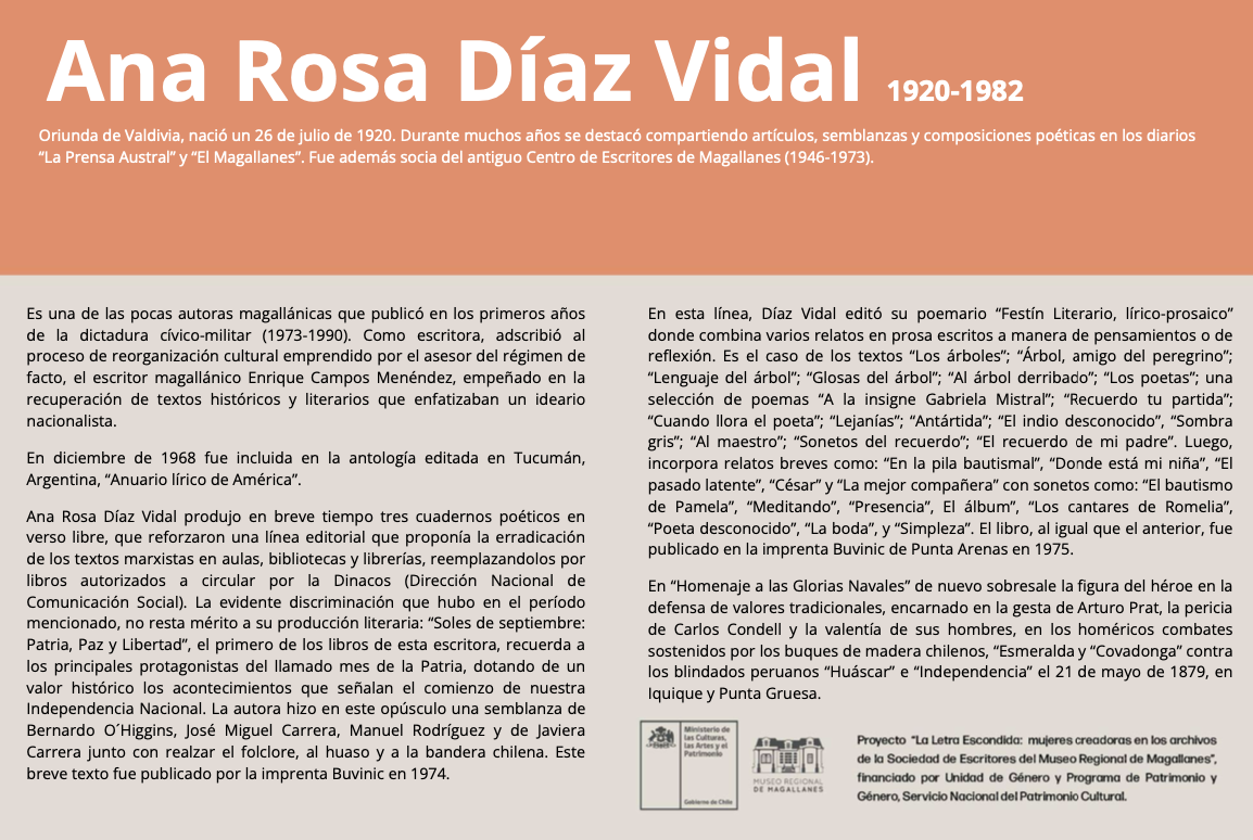 Ana Rosa Díaz Vidal 1920-1982 | Museo Regional de Magallanes