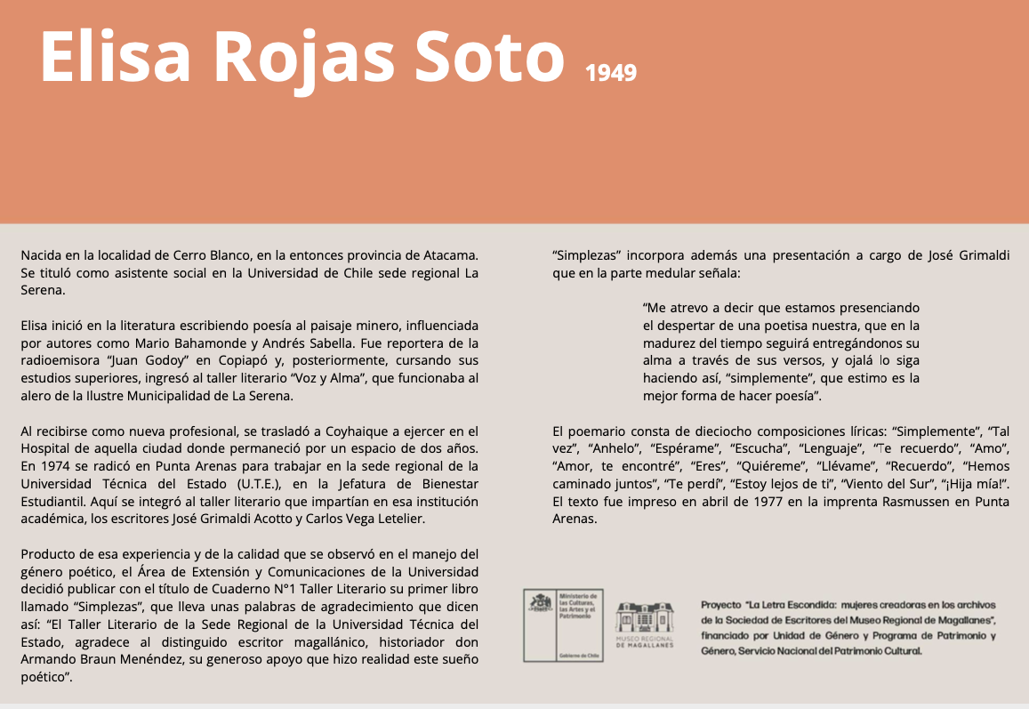 Elisa Rojas Soto 1949 | Museo Regional de Magallanes